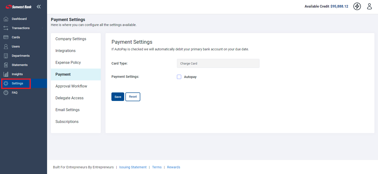 How to set up automatic payments – Visionary Corporate Card