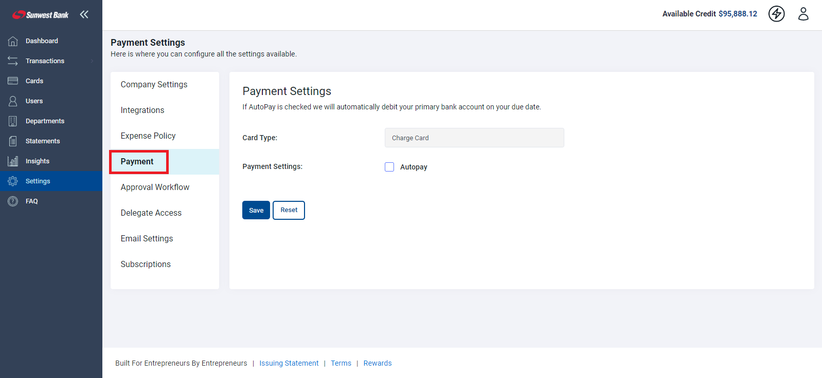 How to set up automatic payments – Visionary Corporate Card